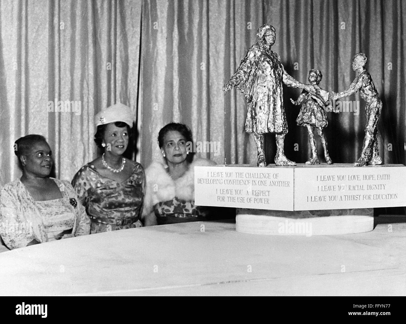 BETHUNE MEMORIAL, c1973. /nThree women admire a model of the Mary ...