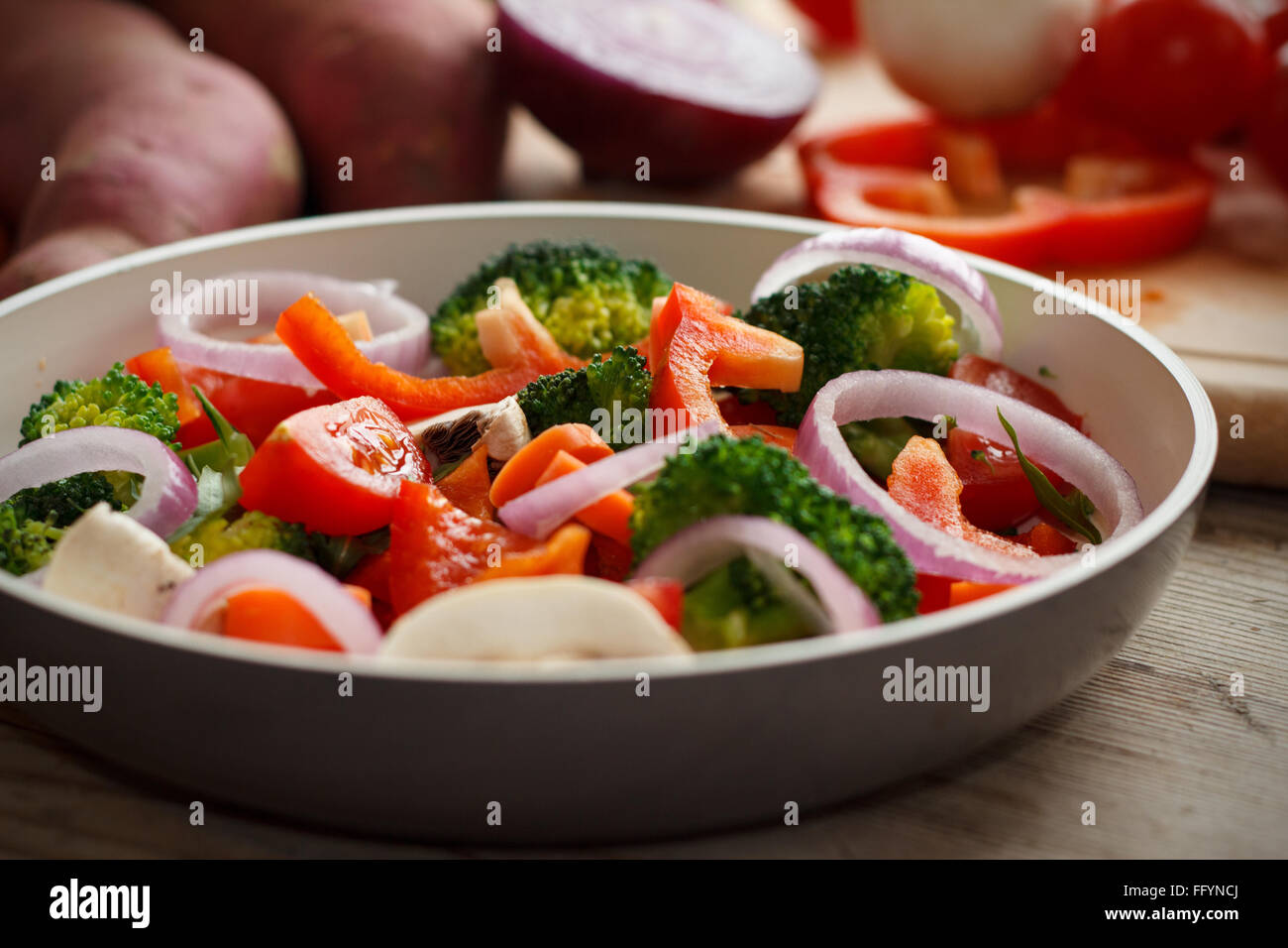 Cooking mixed vegetables Stock Photo - Alamy