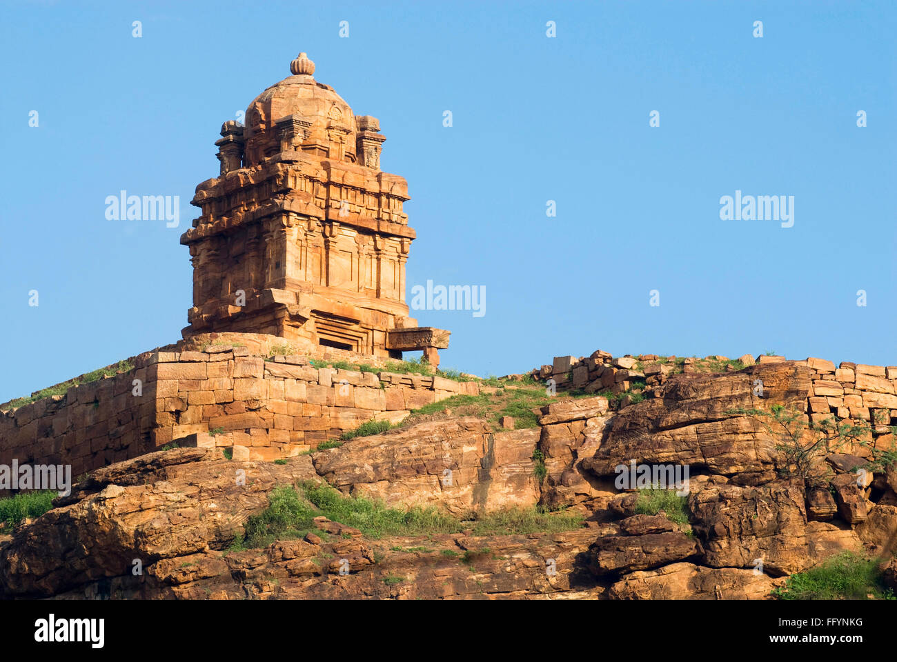Lower Shivalaya temple in north fort in Badami , Karnataka , India ...