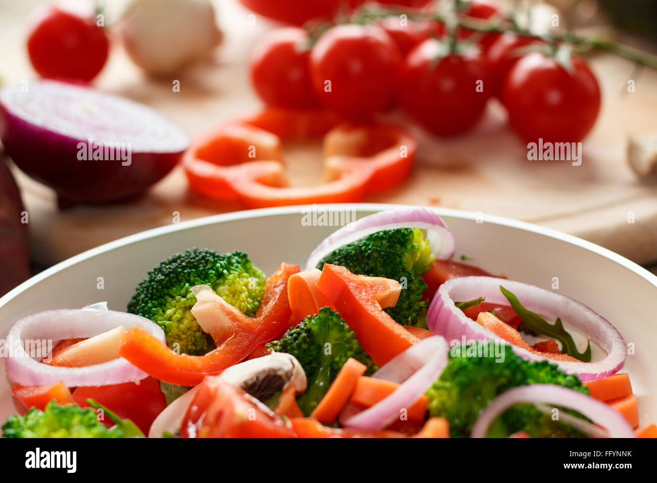 Cooking mixed vegetables Stock Photo - Alamy