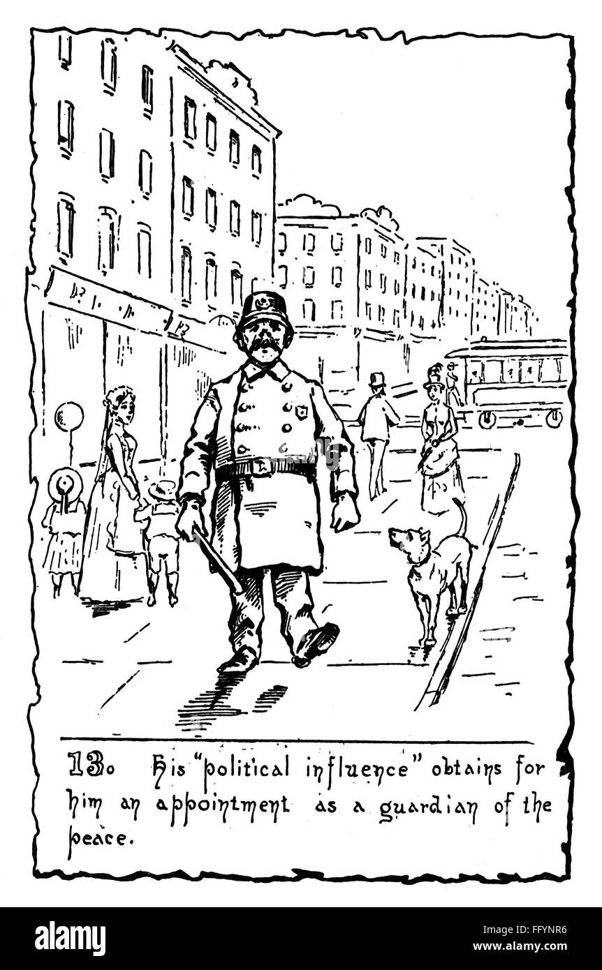 IMMIGRANTS: IRISH, c1885. /nAn Irish immigrant patrolling a street in ...