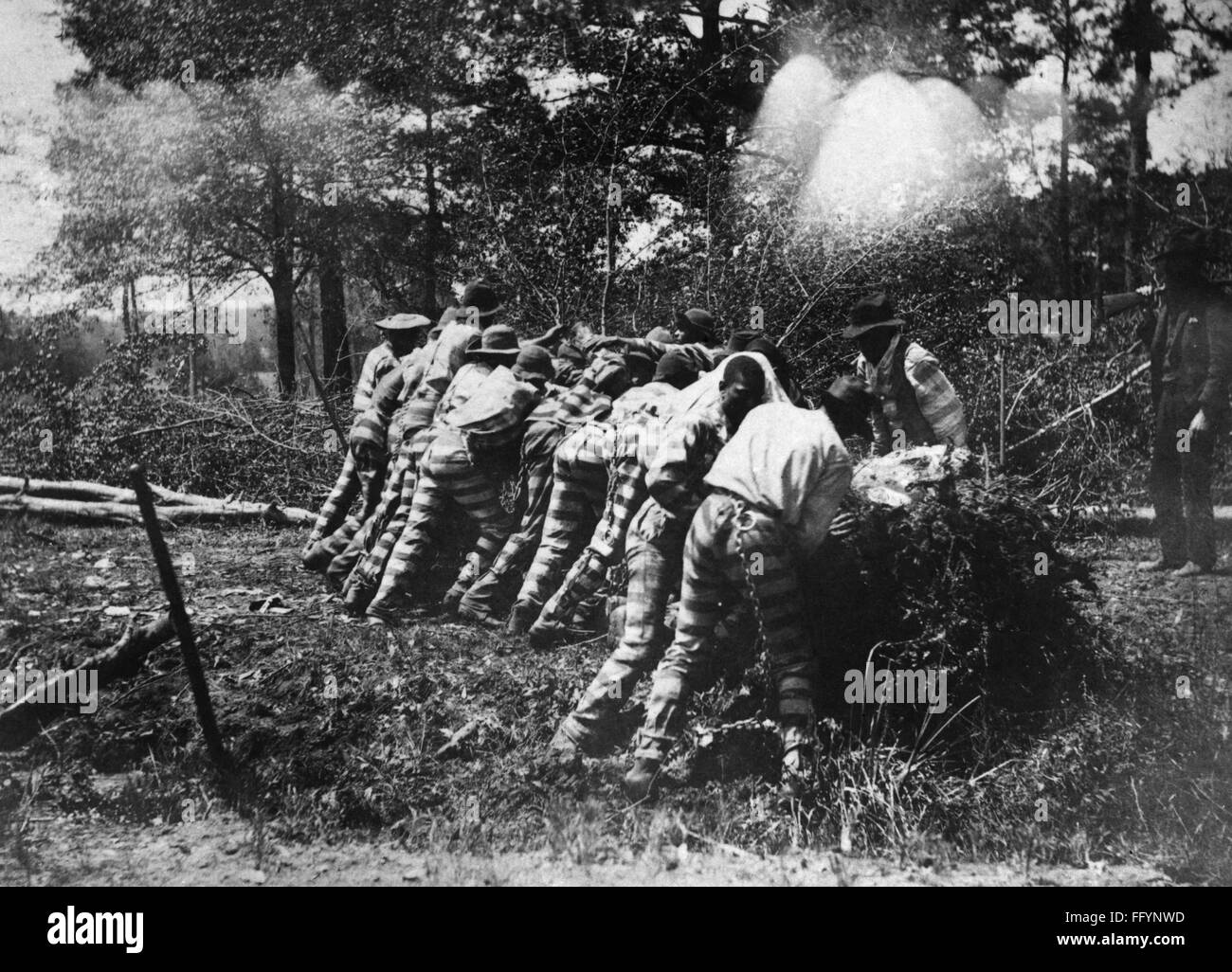 GEORGIA: CHAIN GANG, 1892. /nAfrican American prisoners on a chain gang ...