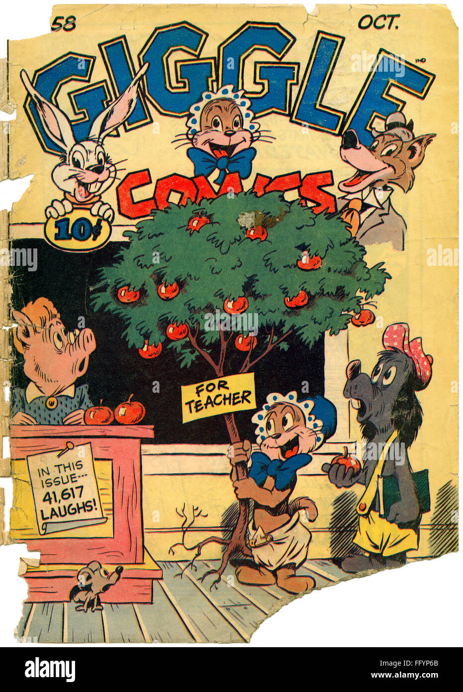 GIGGLE COMICS, 1948. /nThe front cover of the October 1948 issue of ...
