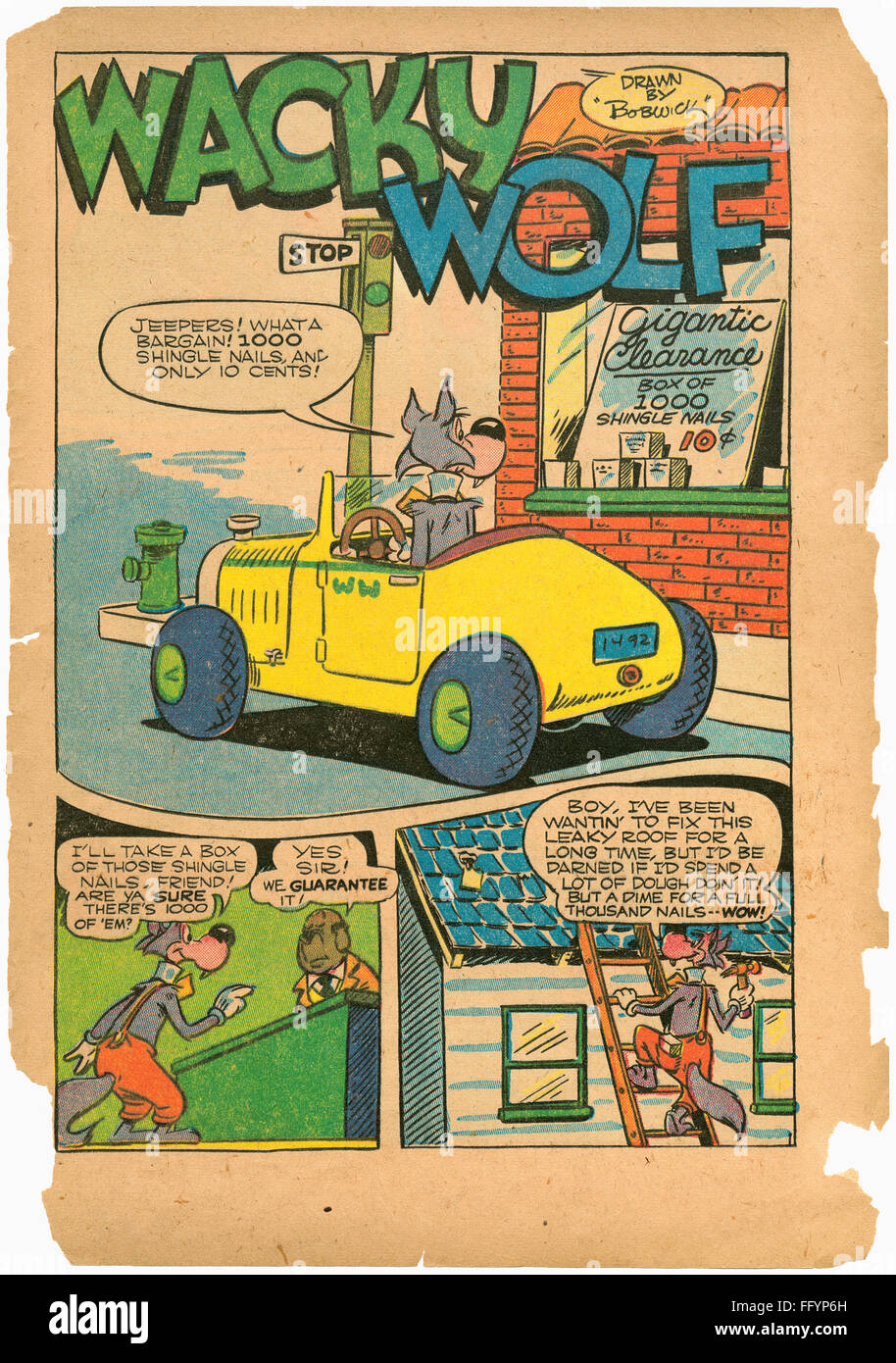 COMIC STRIP: WACKY WOLF. /nFirst page of the comic strip, 'Wacky Wolf ...