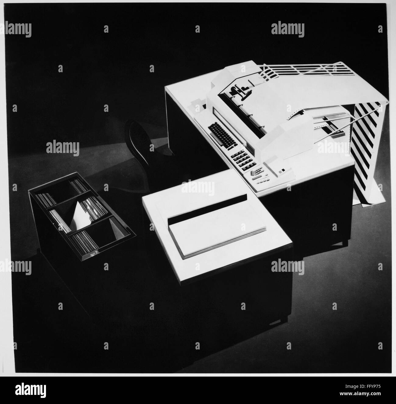 COMPUTER: IBM 6400, c1965. /nThe IBM 6400 computer. Painting by Lowell ...