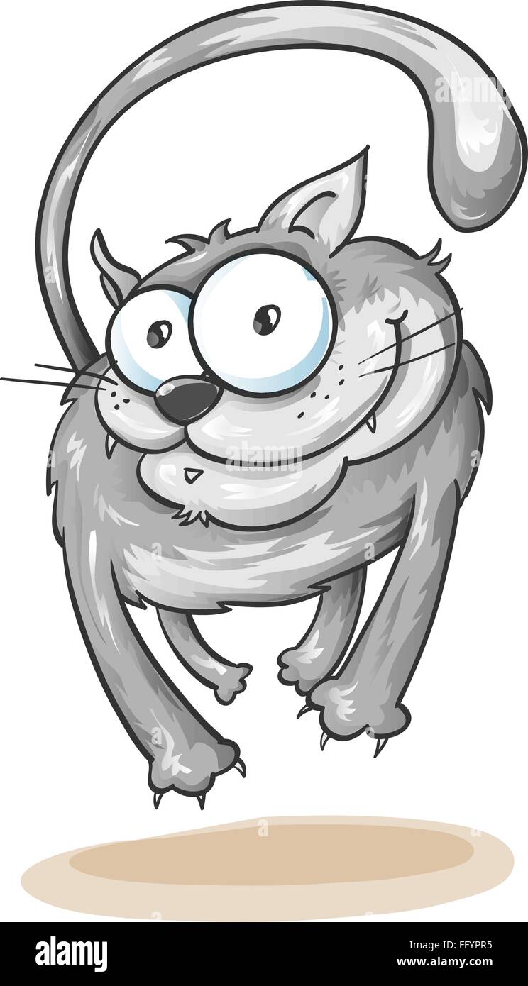 Charming white fluffy cat Stock Vector Images - Alamy