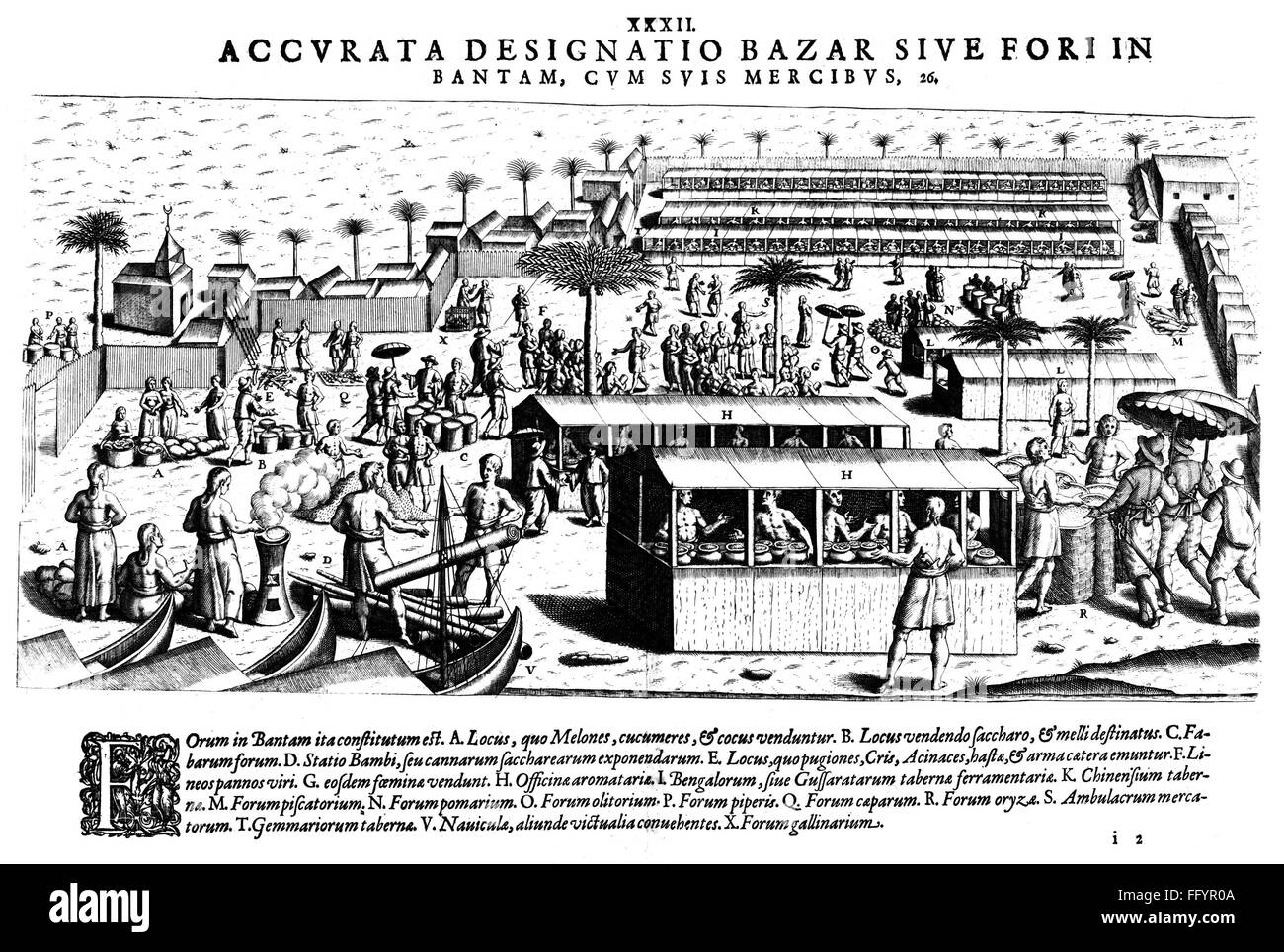 JAVA: BANTAM MARKET, c1607. /nMarketplace with Indian and Portuguese ...