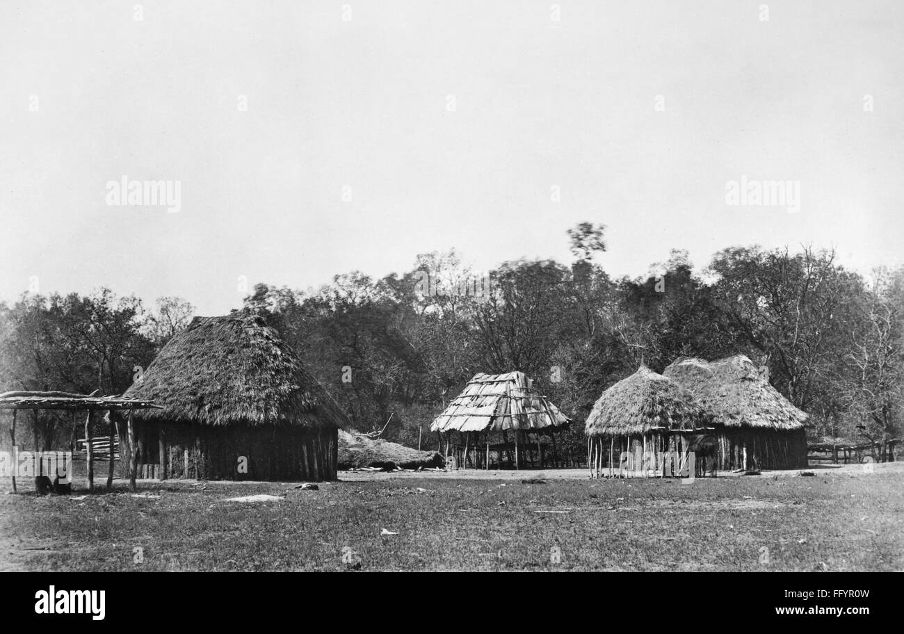 OKLAHOMA: CADDO VILLAGE. /nThe camp of Long Hat, a Caddo Native ...