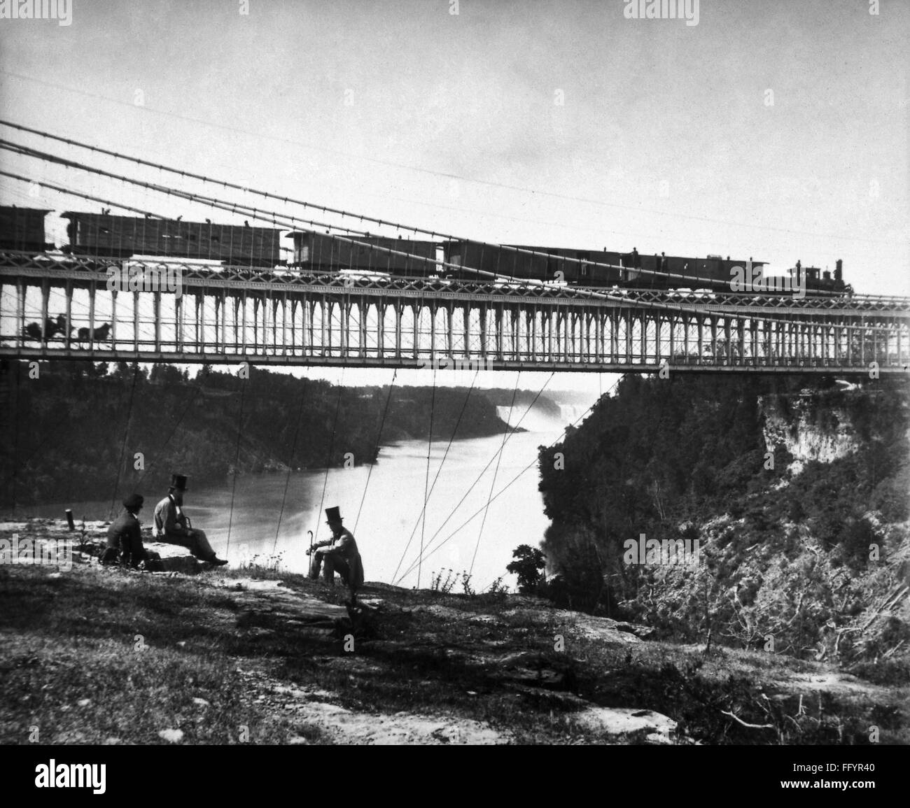 NIAGARA SUSPENSION BRIDGE. /nView of a suspension bridge over the ...