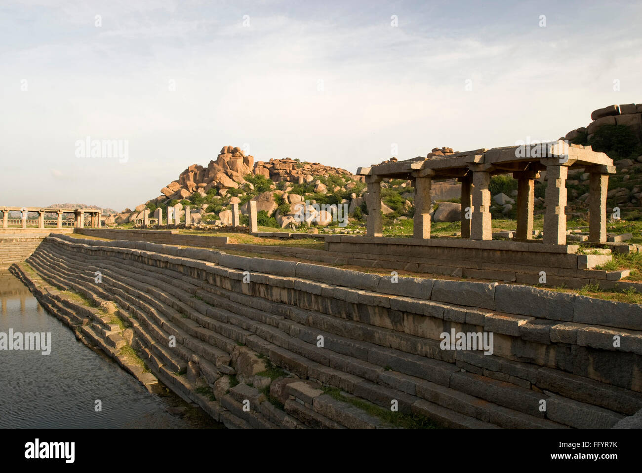 Pushkarani temple tank near Vithala temple , Hampi , Karnataka , India ...