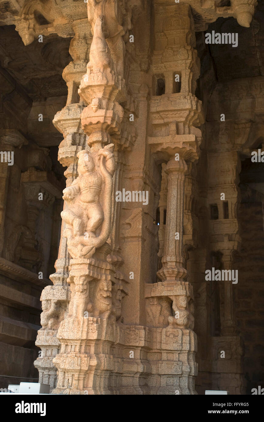 Sculptures in Sabha Mandap in Vitthala temple , Hampi , Karnataka ...
