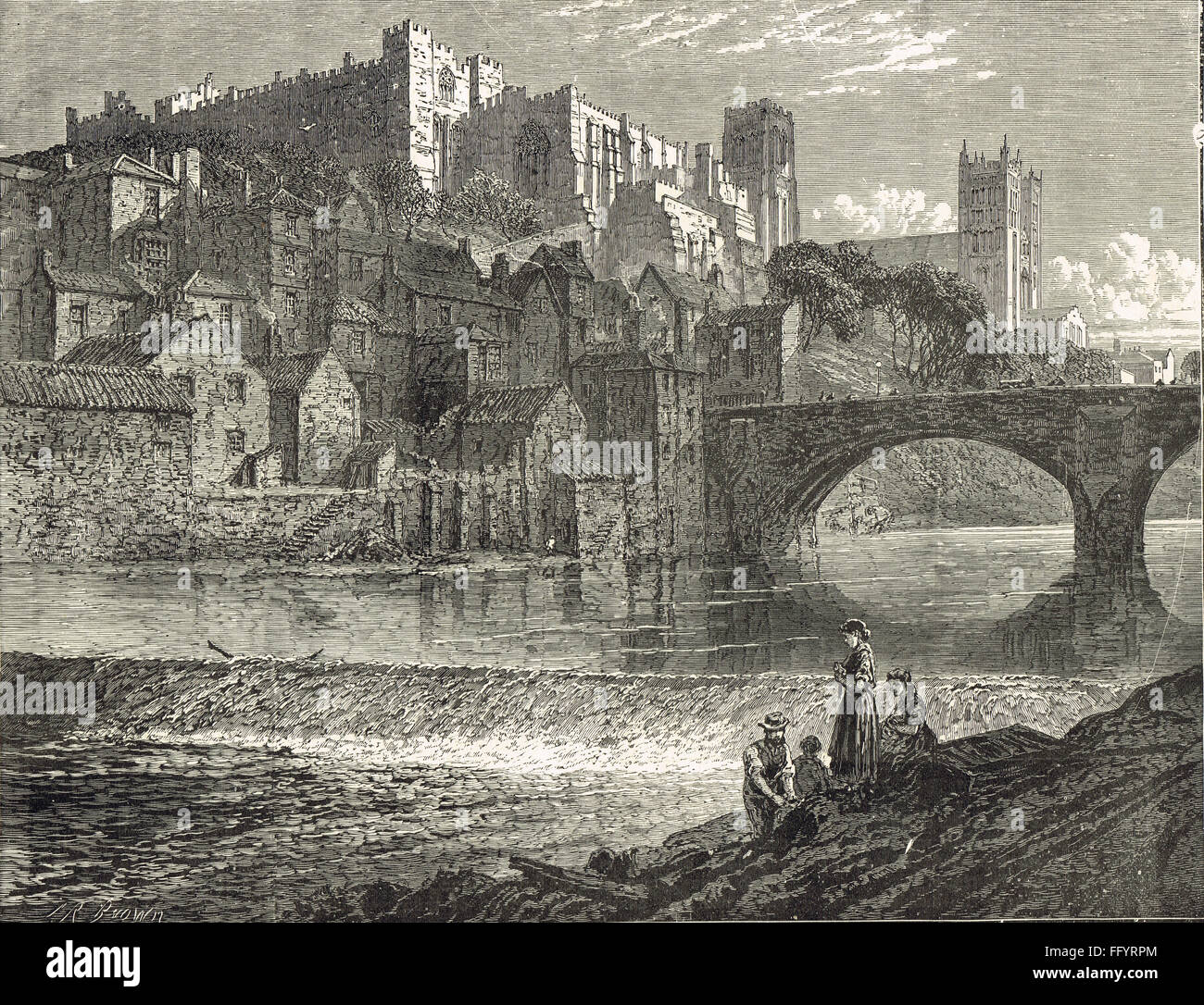 Durham Cathedral, Castle and Bridge Stock Photo - Alamy