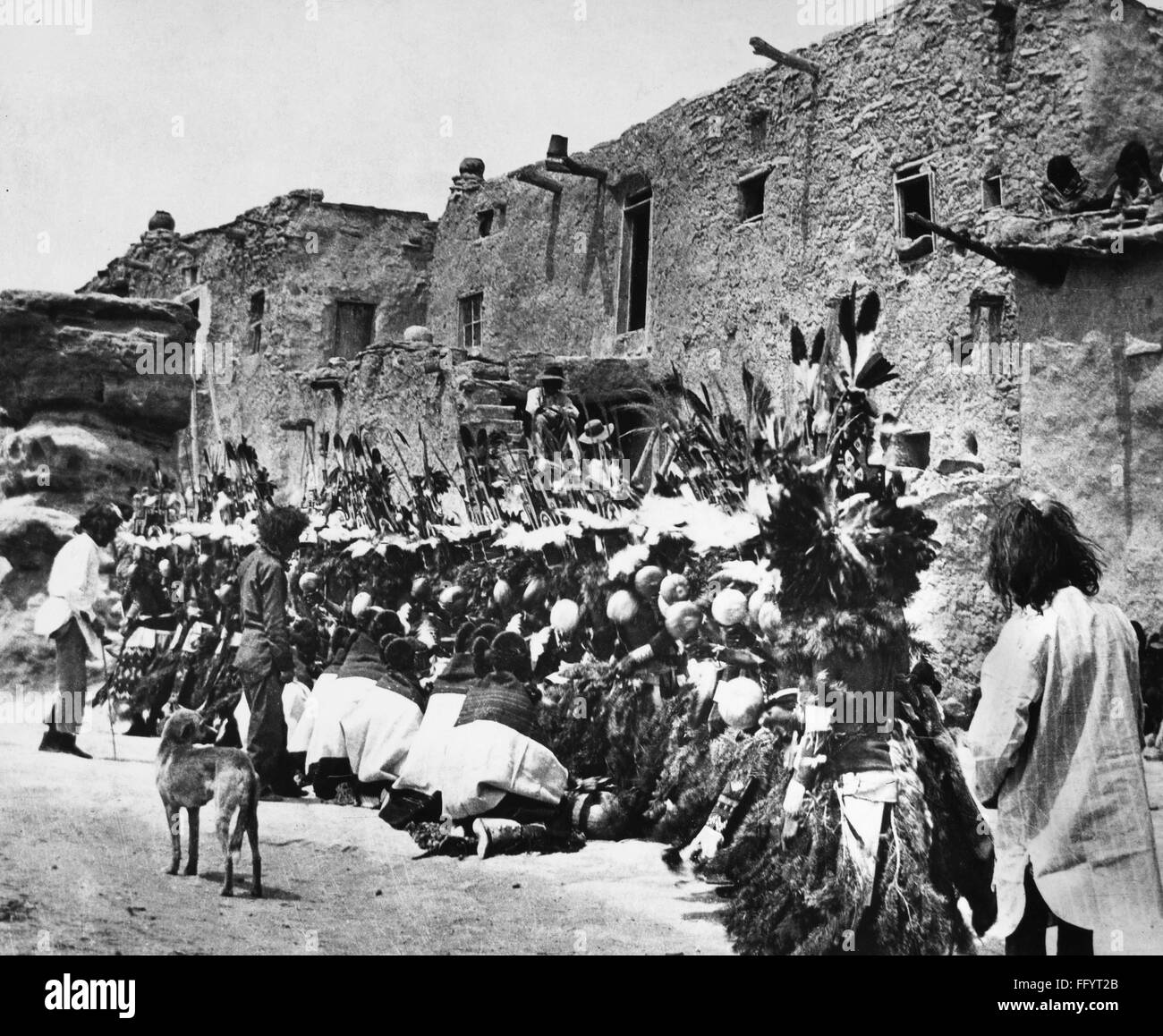HOPI CEREMONY, c1913. /nHopi dancers in Hemis Kachina masks shaking ...