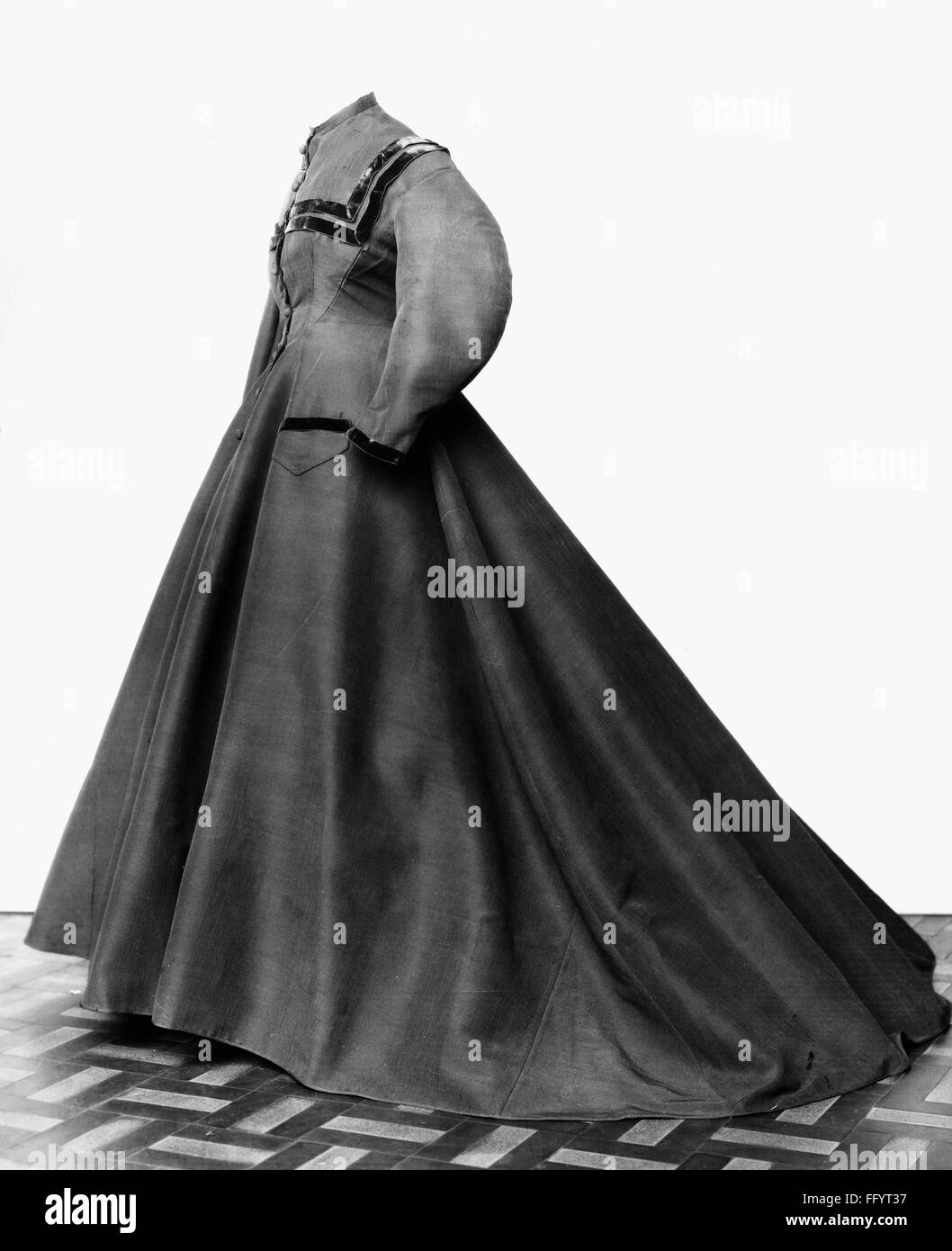 FASHION: DRESS, 1867. /nCotton mohair dress in a princess-style cut ...