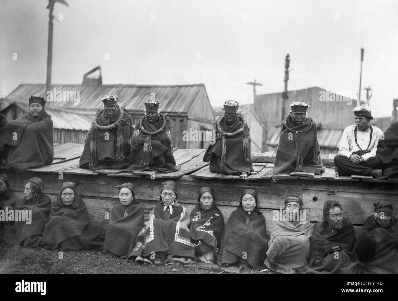 POTLATCH CEREMONY, 1894. /nMembers of the secret Hamatsa Society at a ...