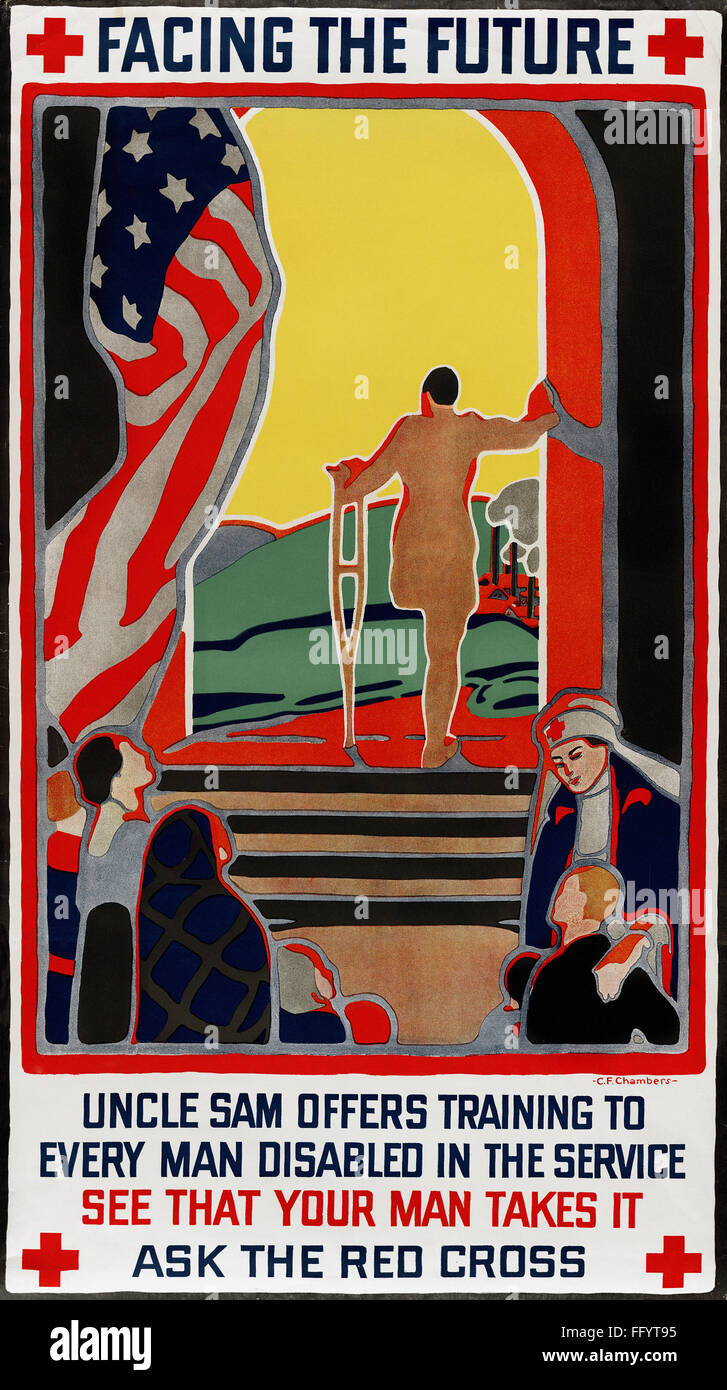 RED CROSS POSTER, 1919. /nPoster advertising Red Cross training for ...