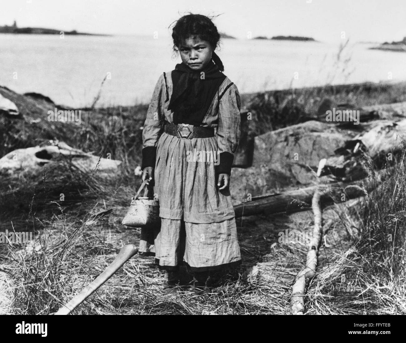 CREE GIRL, 1914. /nA young Native American girl, mixed Cree and ...