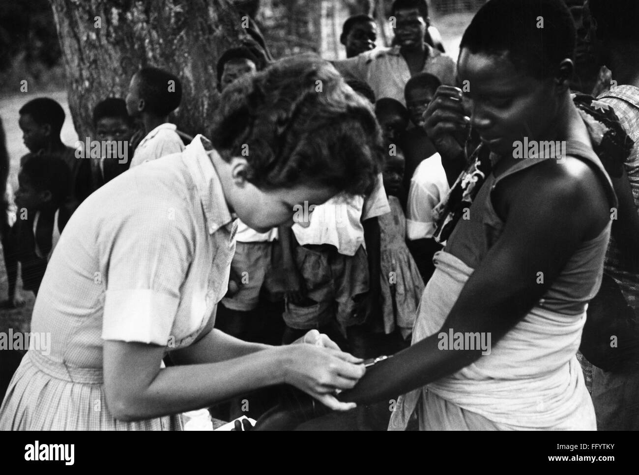 MALAWI: TUBERCULOSIS, c1965. /nPeace Corps volunteer Mary Jean Grubber ...