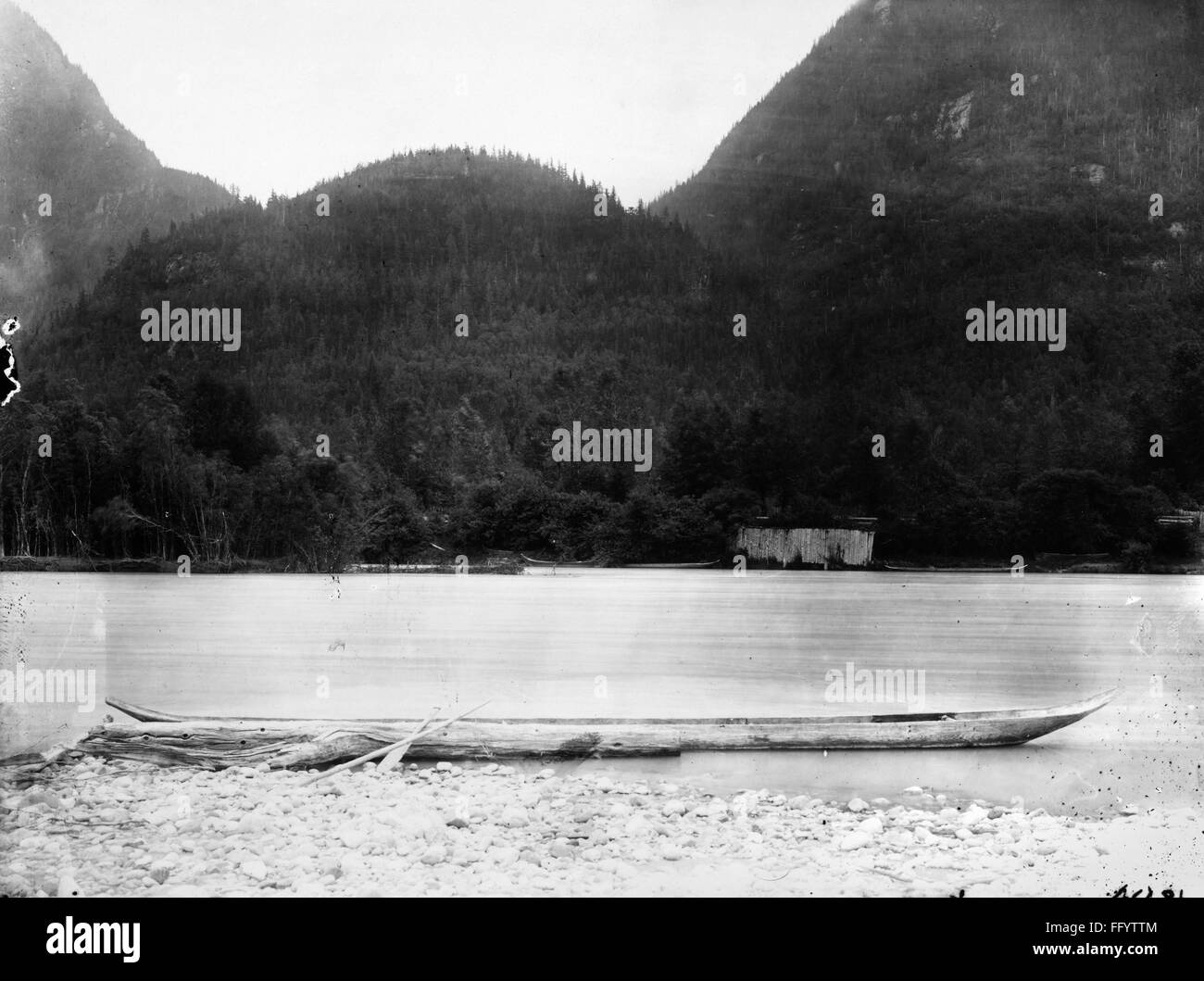 CANADA: DUGOUT CANOE. /nNuxalk (or Bella Coola) dugout canoe, known as ...