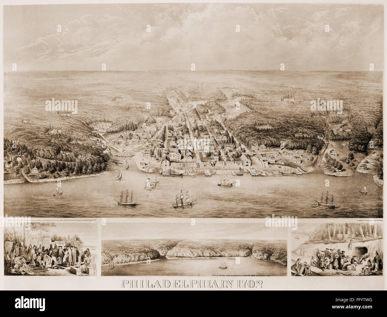 PHILADELPHIA, 1702. /nLithograph, American, 1875 Stock Photo - Alamy