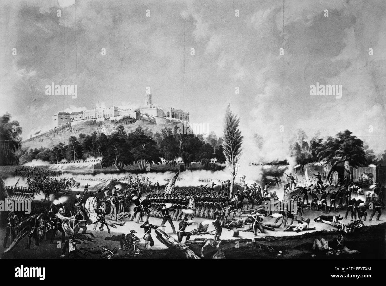 BATTLE OF CHAPULTEPEC, 1847. /nU.S. troops storming the fortress of ...