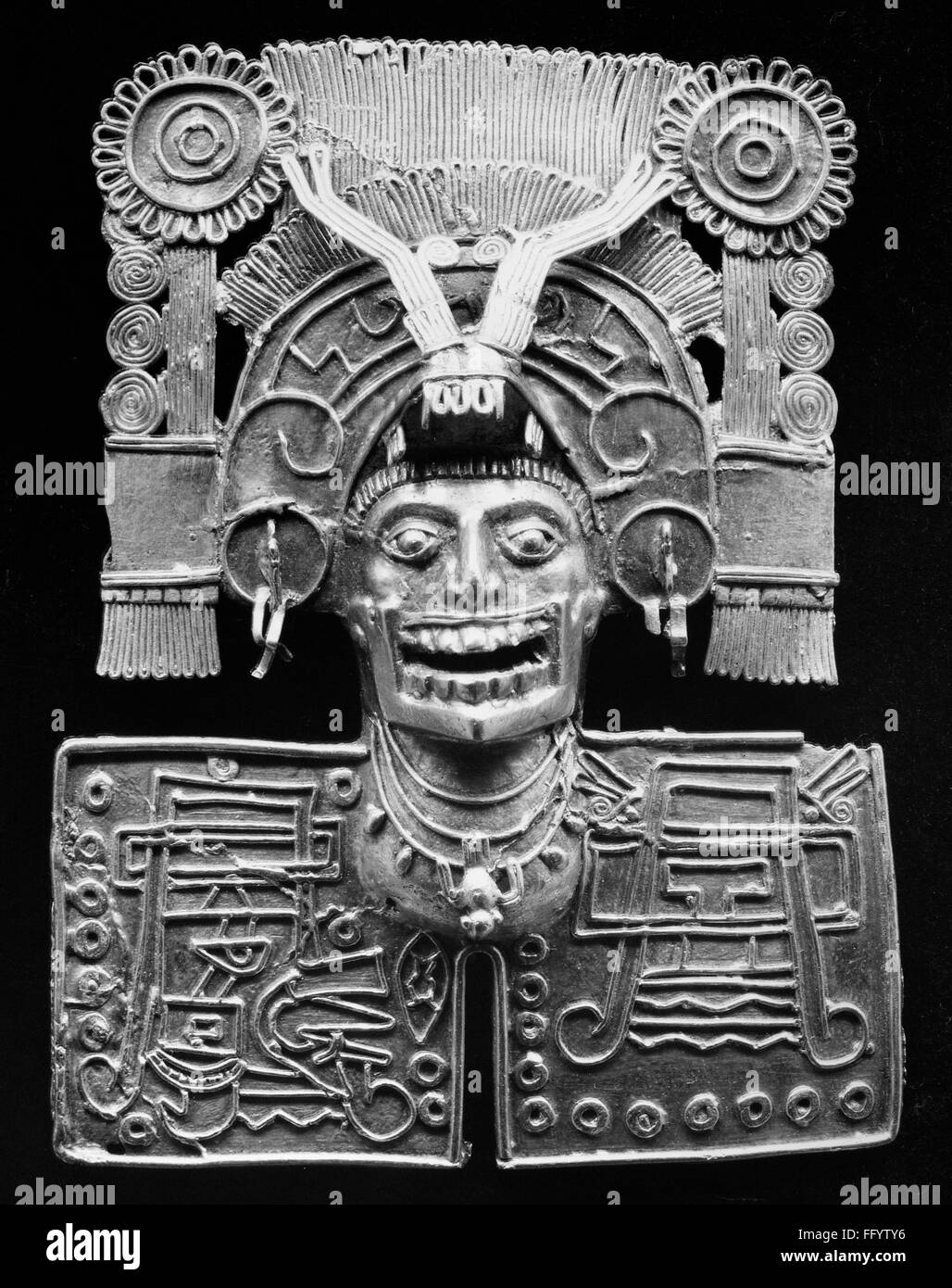 MEXICO: GOLD BREASTPLATE. /nGold breastplate made using the lost-wax ...