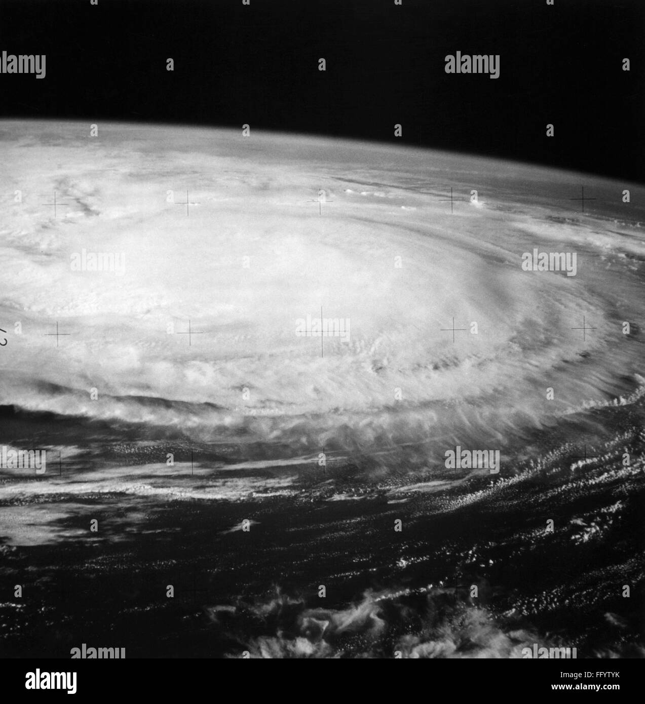 HURRICANE ELLEN, 1973. /nAerial photograph of Hurricane Ellen over the ...