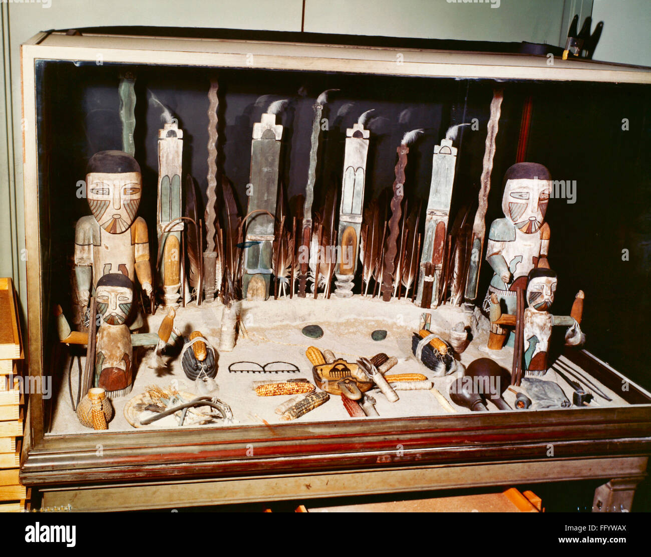 PUEBLO KIVA ALTAR. /nKiva altar of Pueblo Native Americans of the ...