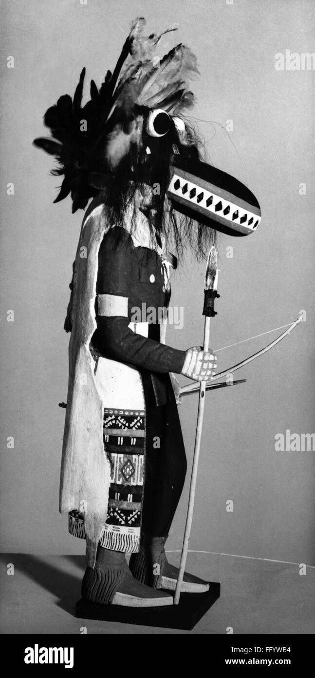 HOPI KACHINA DOLL. /nNata'aska (Black Ogre), a Hopi spirit or Kachina ...