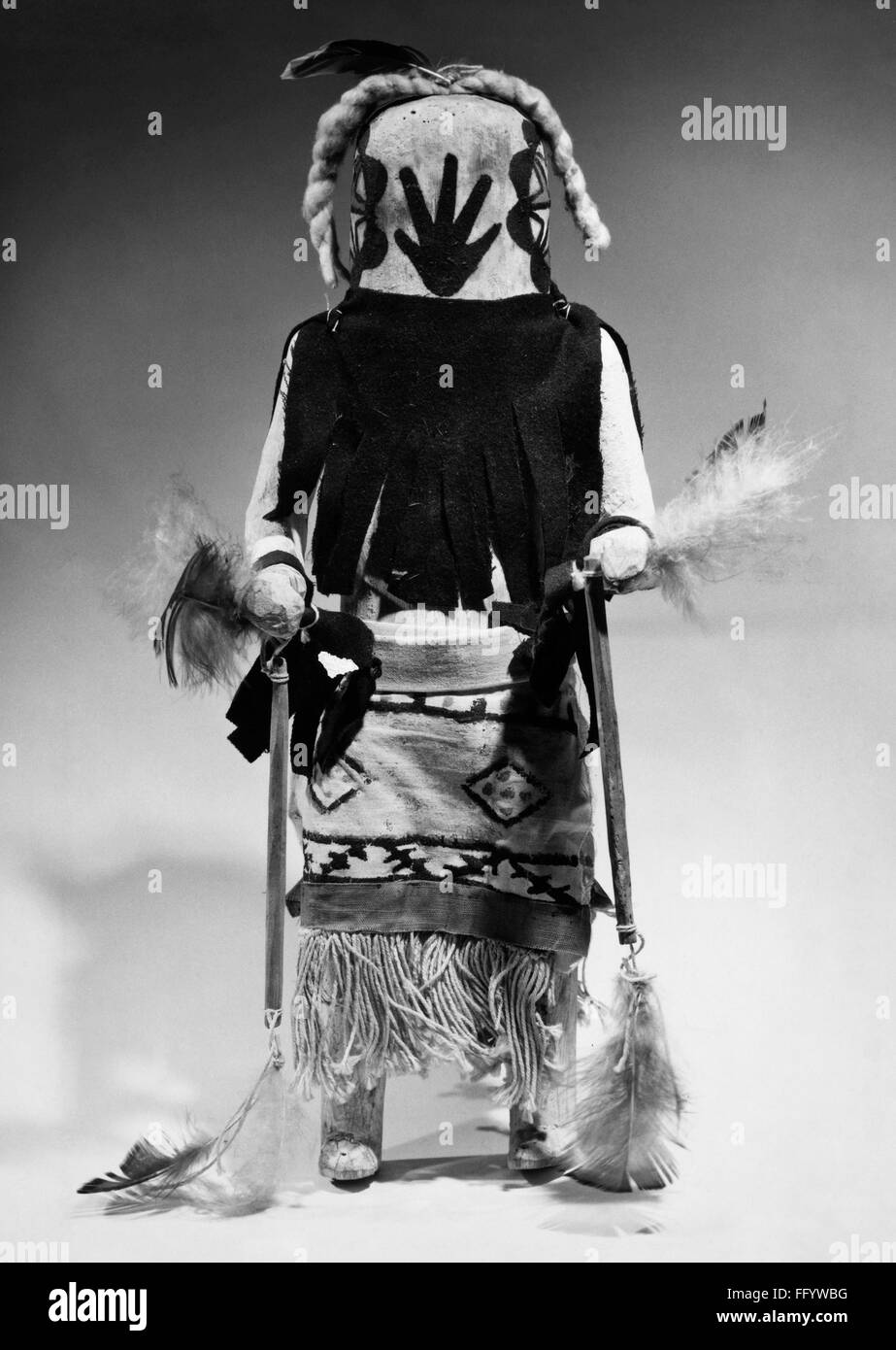 ZUNI KACHINA DOLL. /nSalamopea Anahoho Shikjana, a Zuni spirit or ...