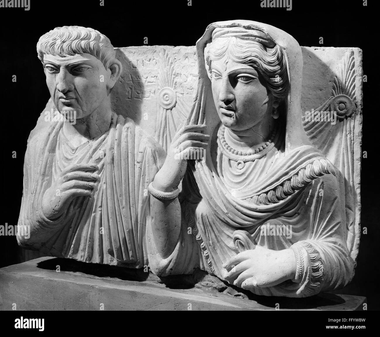 ROME: GRAVE, 2ND CENTURY. /nRoman limestone gravestone relief of a man ...