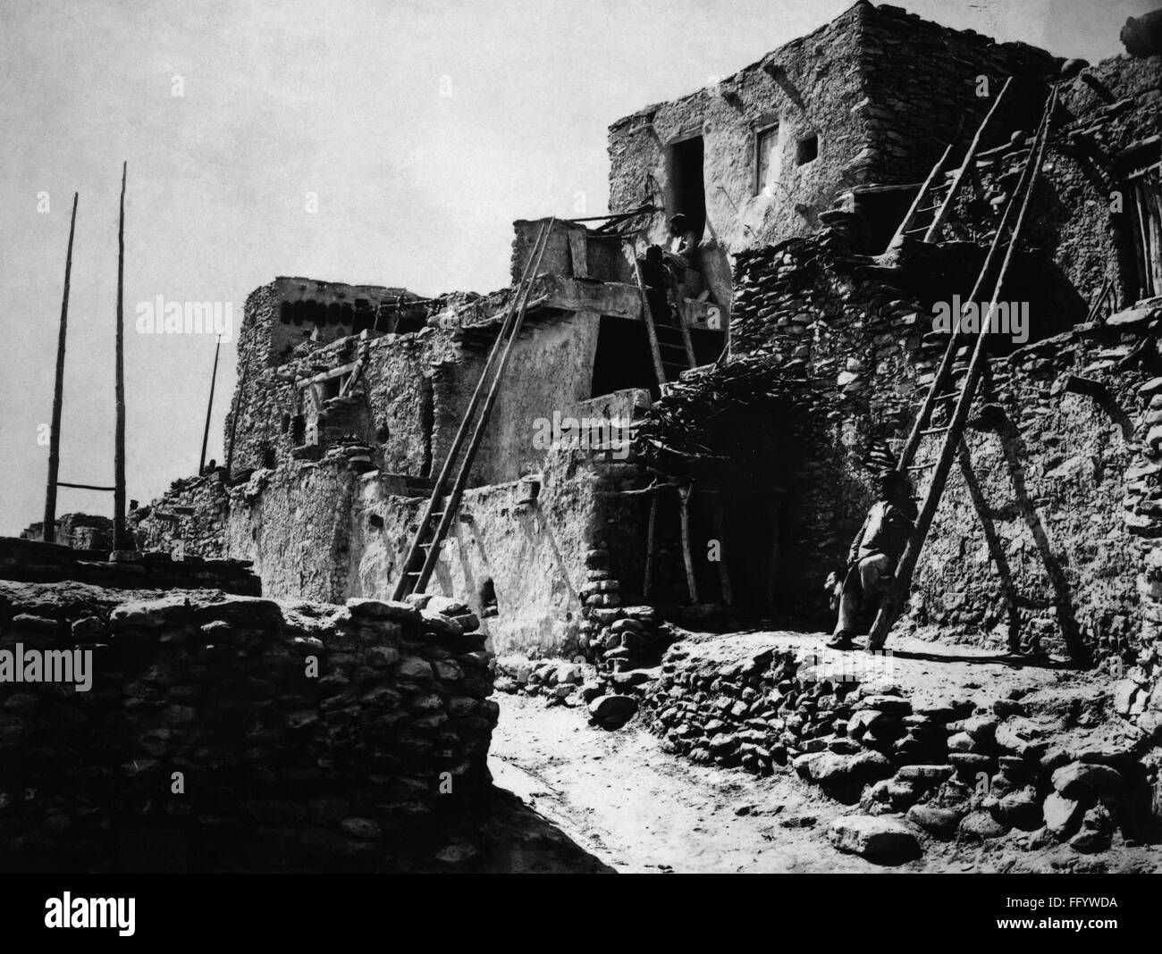 HOPI VILLAGE, 1879. /nA view of terraced houses in the Hopi village of ...