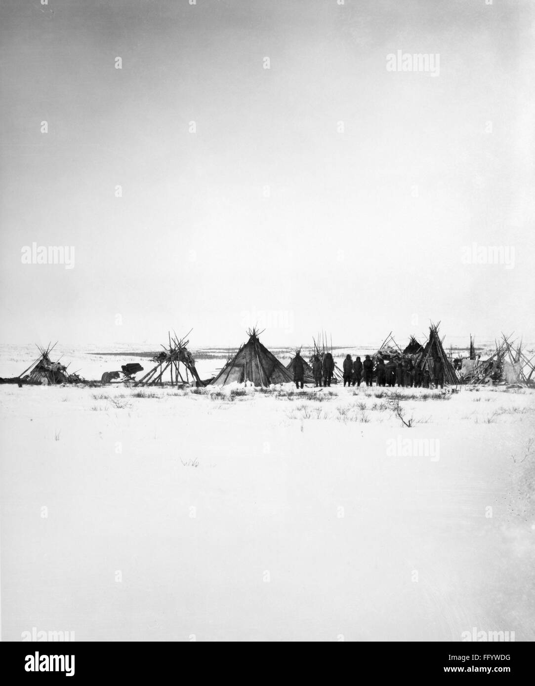 CANADA: NASKAPI CAMP, 1882. /nA group of Naskapi Native Americans ...