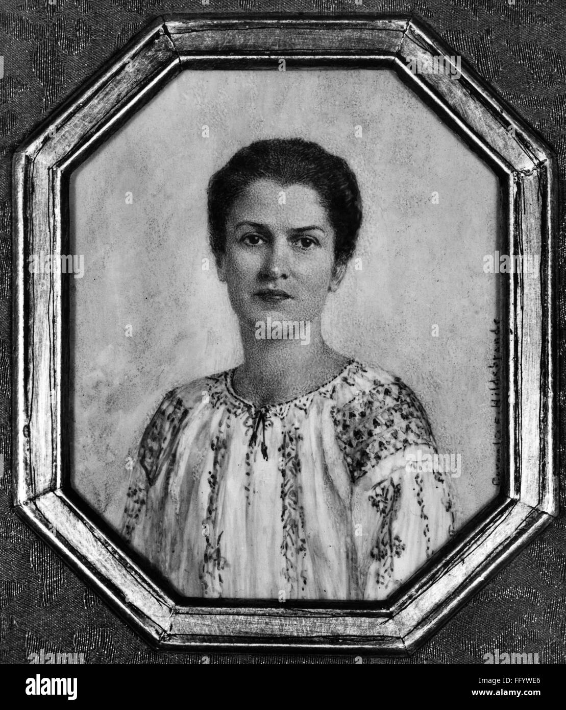 HILDEBRANDT: PORTRAIT. /nPortrait of Ann Hayward. Miniature painting by ...