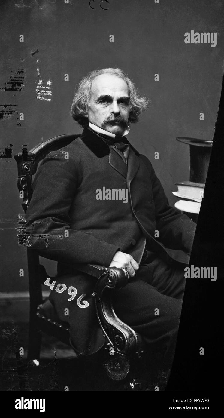 NATHANIEL HAWTHORNE /n(1804-1864). American writer. Photograph, c1860 ...