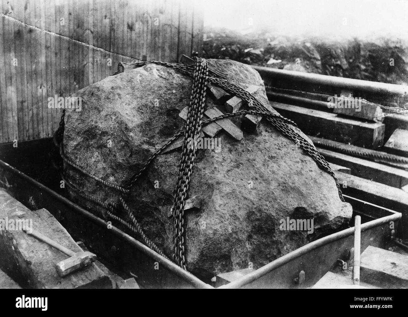 AHNIGHITO METEORITE, 1897. /nThe Ahnighito meteorite being transported ...