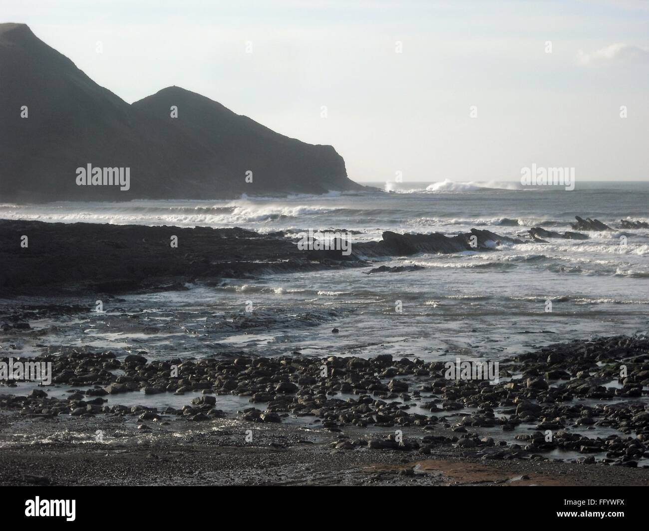 SEA SCAPE VIEWS ON A BEACH IN WINTER Stock Photo - Alamy