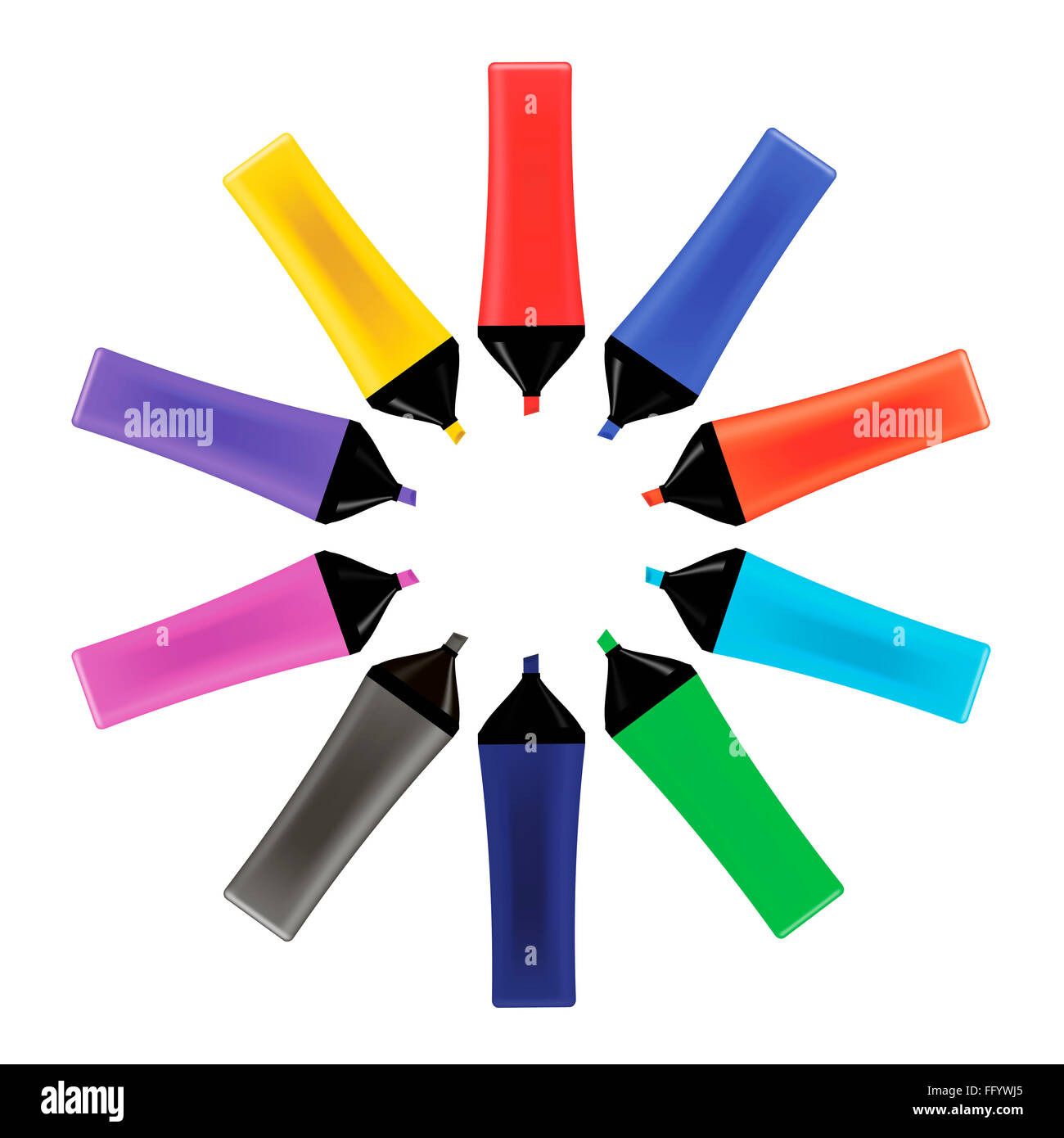 Set od Colorful Markers . Office Tools Stock Photo - Alamy