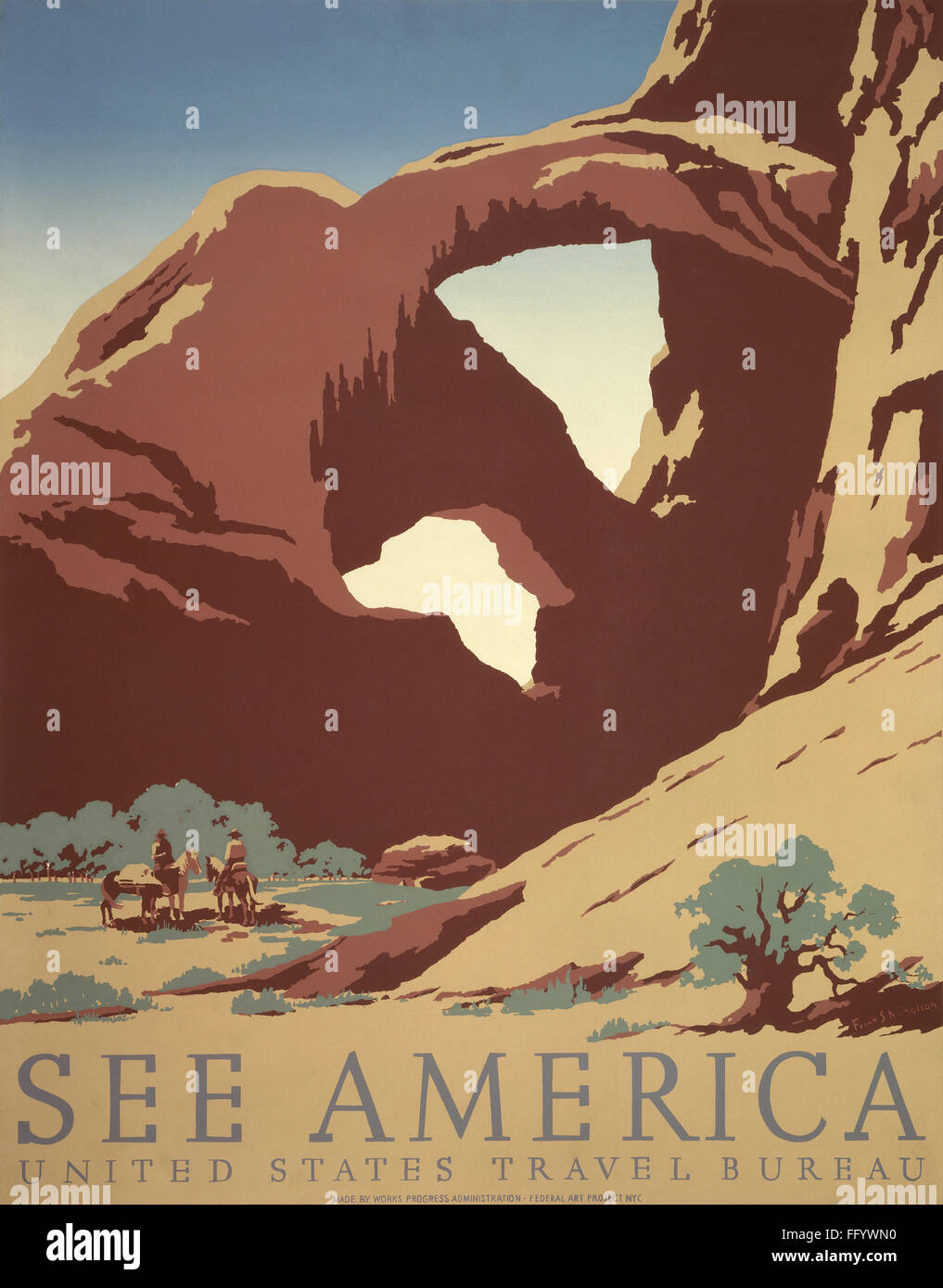SEE AMERICA POSTER, c1937. /nUnited States Travel Bureau poster ...