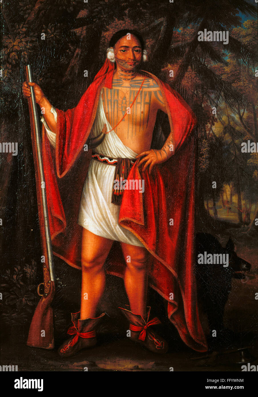 MOHAWK CHIEF, 1710. /nSa Ga Yeath Qua Pieth Tow, a Mohawk chief ...