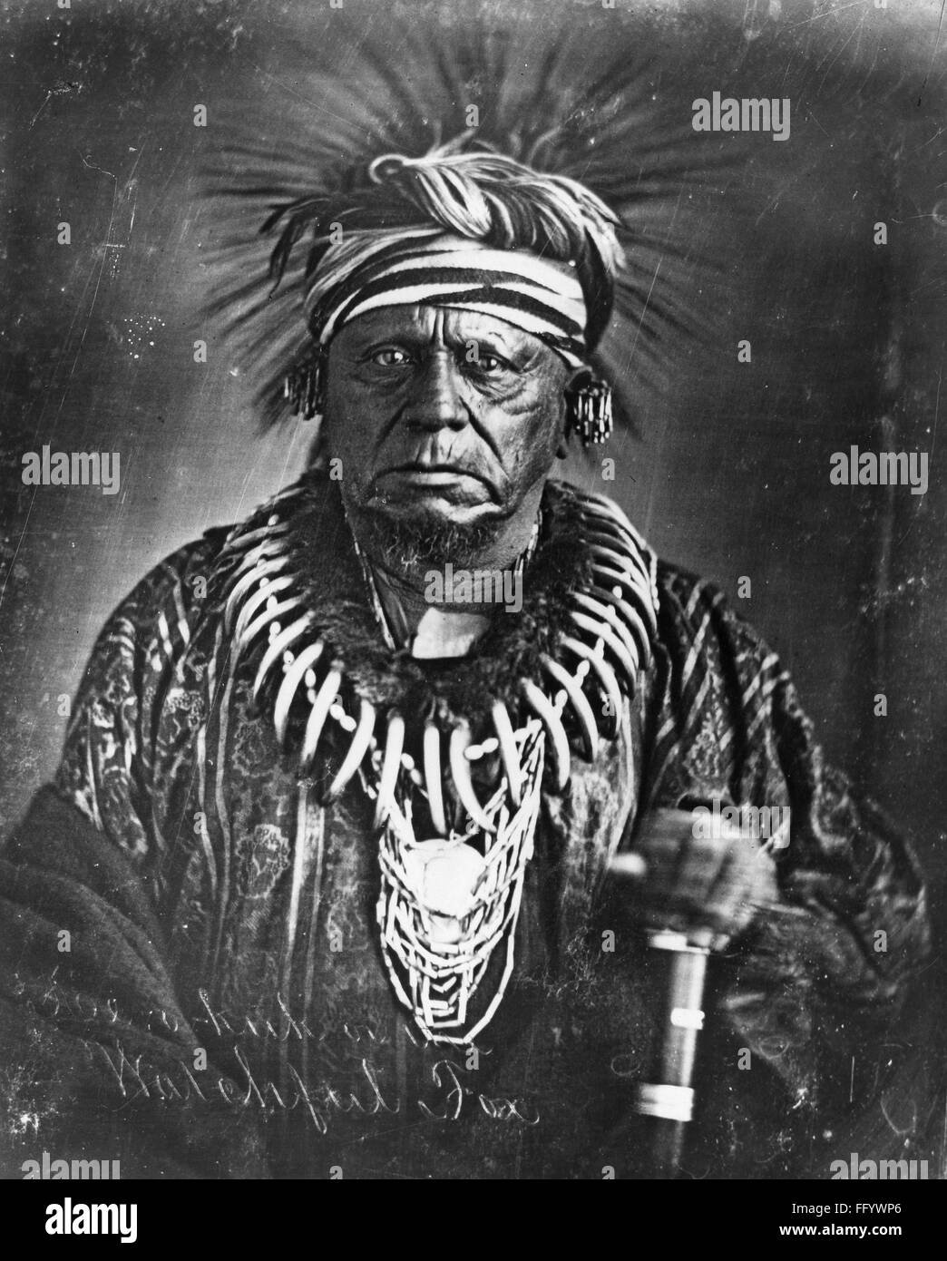 KEOKUK (c1783-1848). /nSauk Native American chief. Daguerreotype, 1847 ...