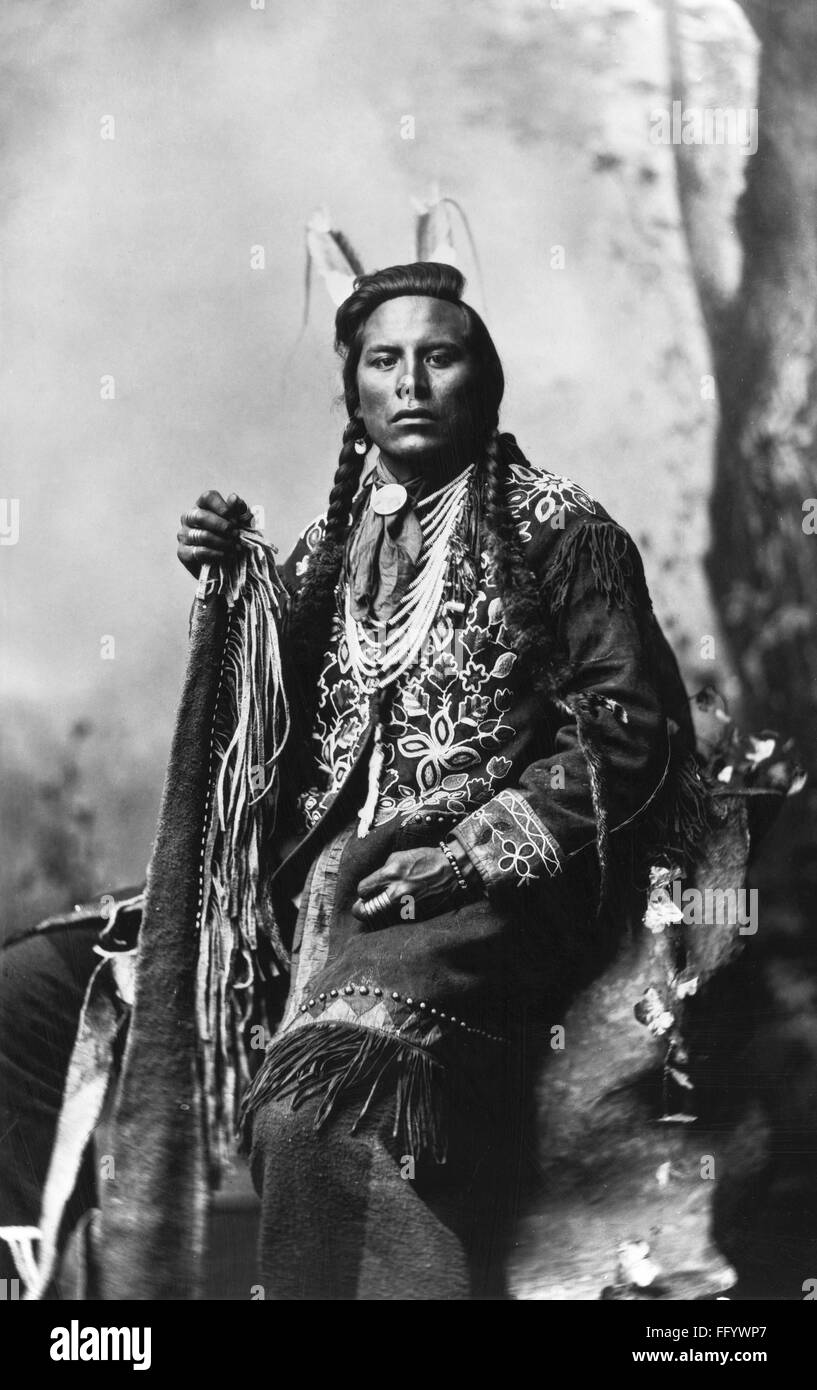 CROW SCOUT, 1883. /nCurley, a Crow Native American scout. Photographed ...