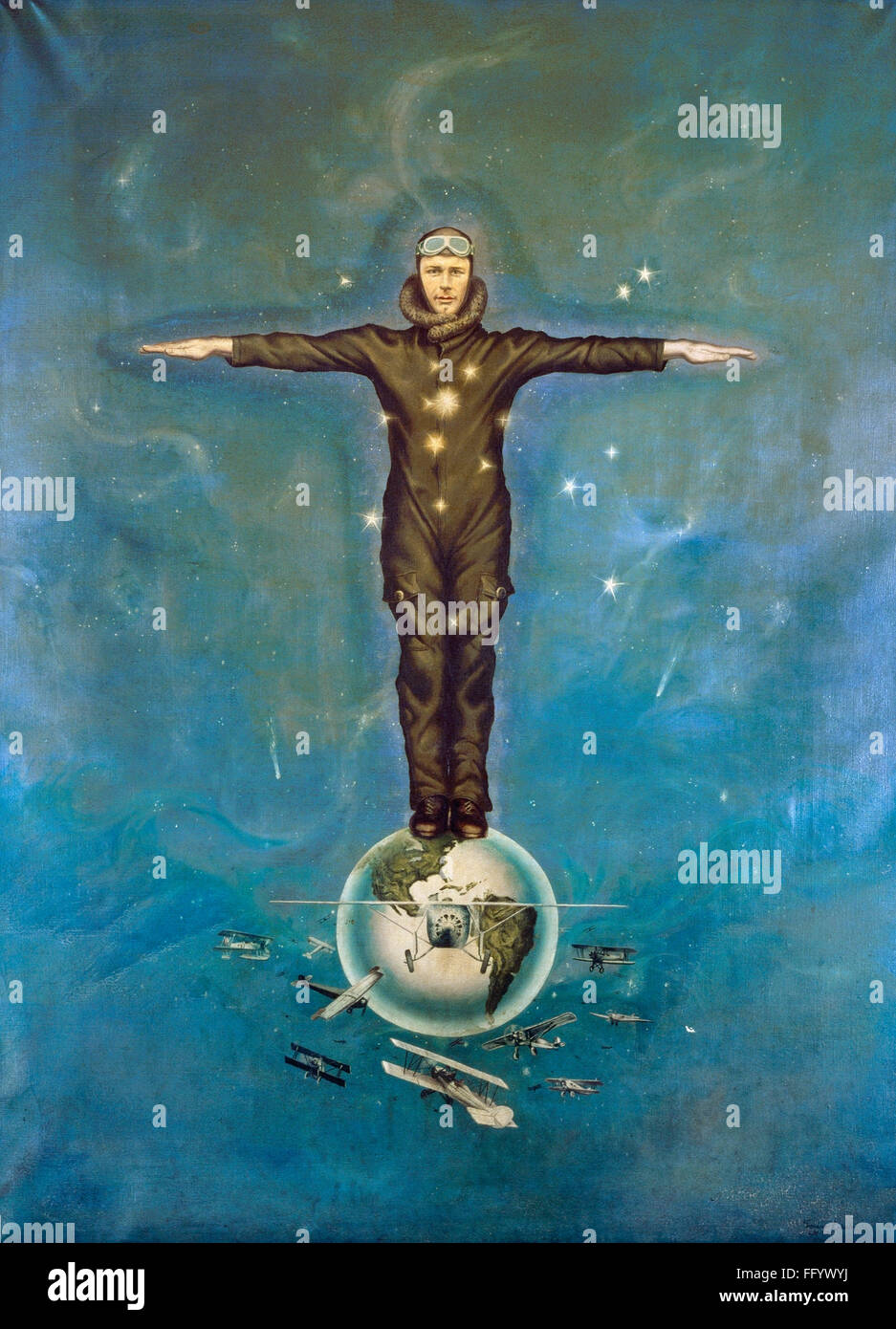 CHARLES LINDBERGH /n(1902-1974). American aviator. 'Lindbergh Atop the ...