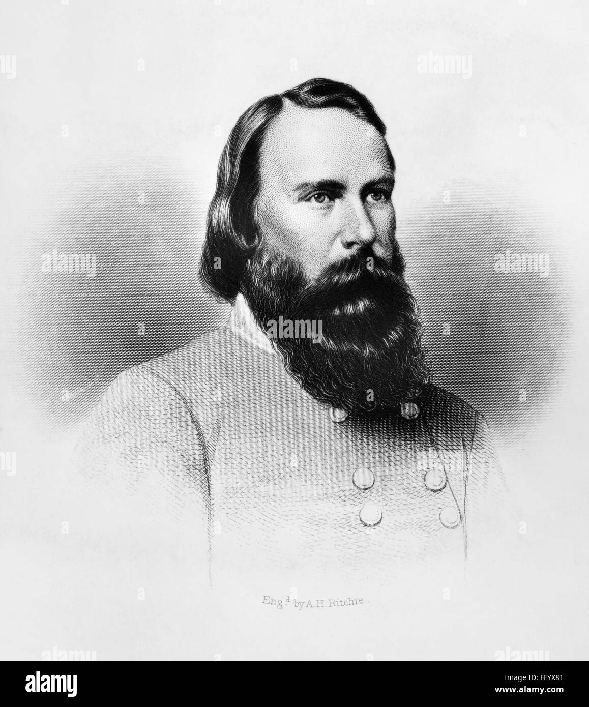 JAMES LONGSTREET (1821-1904). /nAmerican army officer. Line and stipple ...