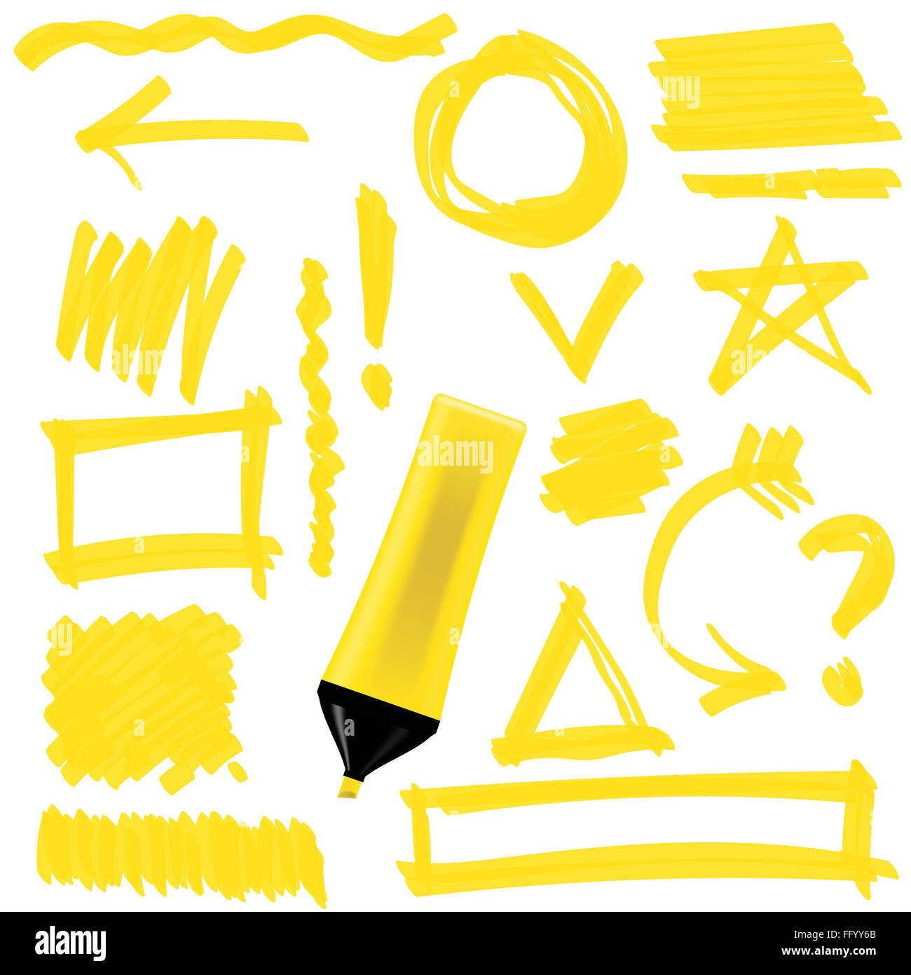 Yellow Marker Isolated Stock Photo - Alamy
