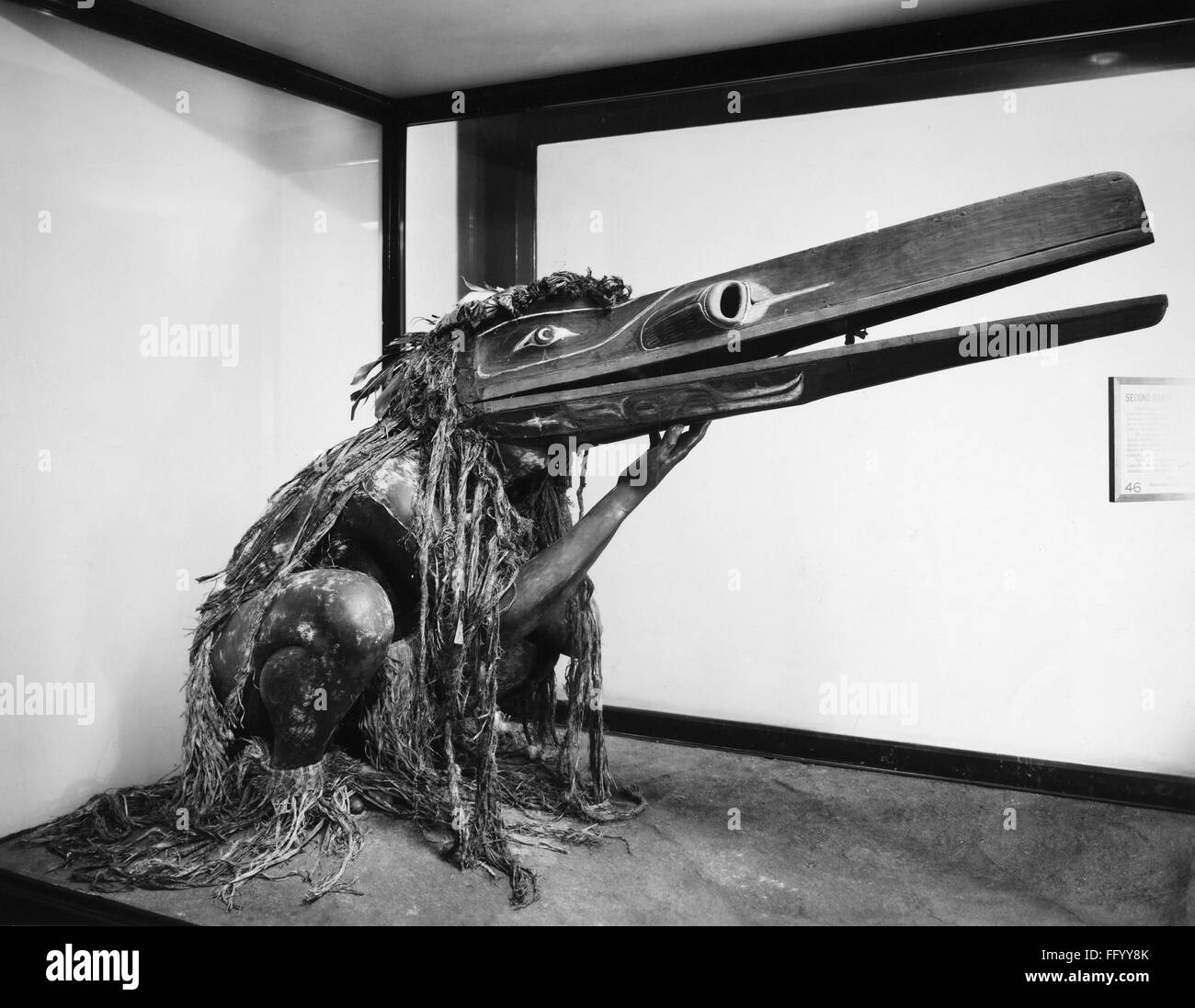 HAMATSA DANCER. /nA Kwakiutl man performing a dance in a cannibal bird ...