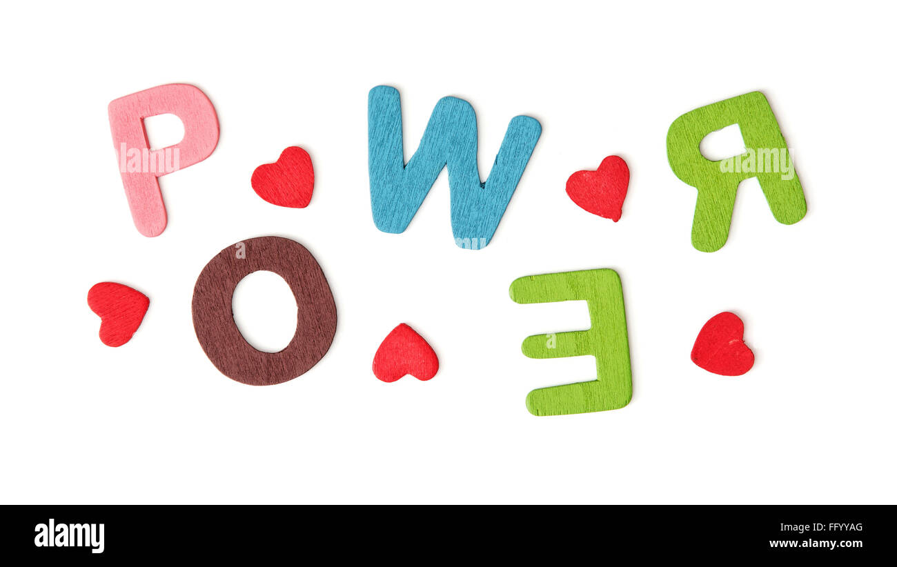 Colorful title POWER isolated on the white background Stock Photo - Alamy