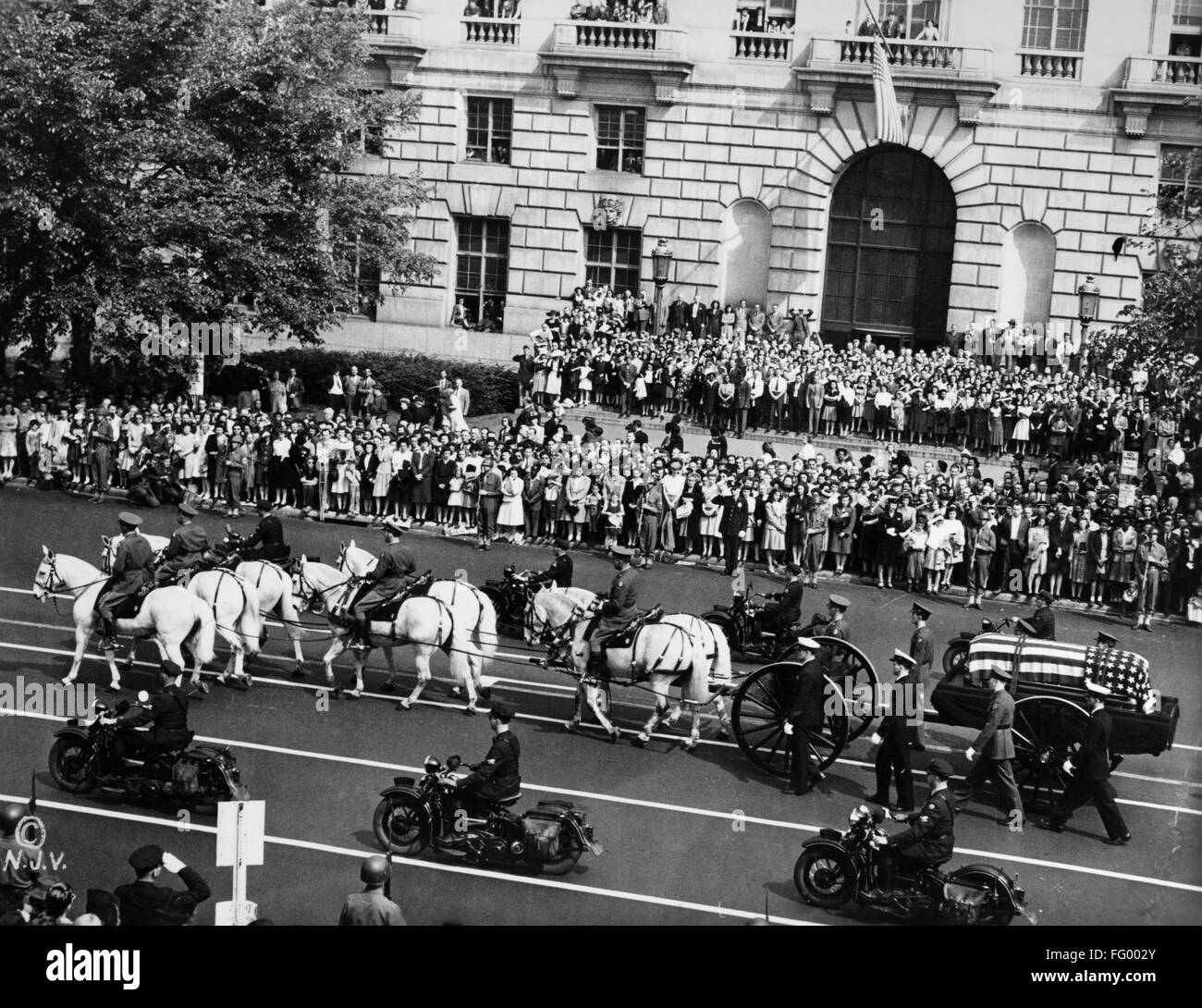 Fdr Funeral 1945 Nfuneral Procession For President Franklin Delano Roosevelt On Pennsylvania