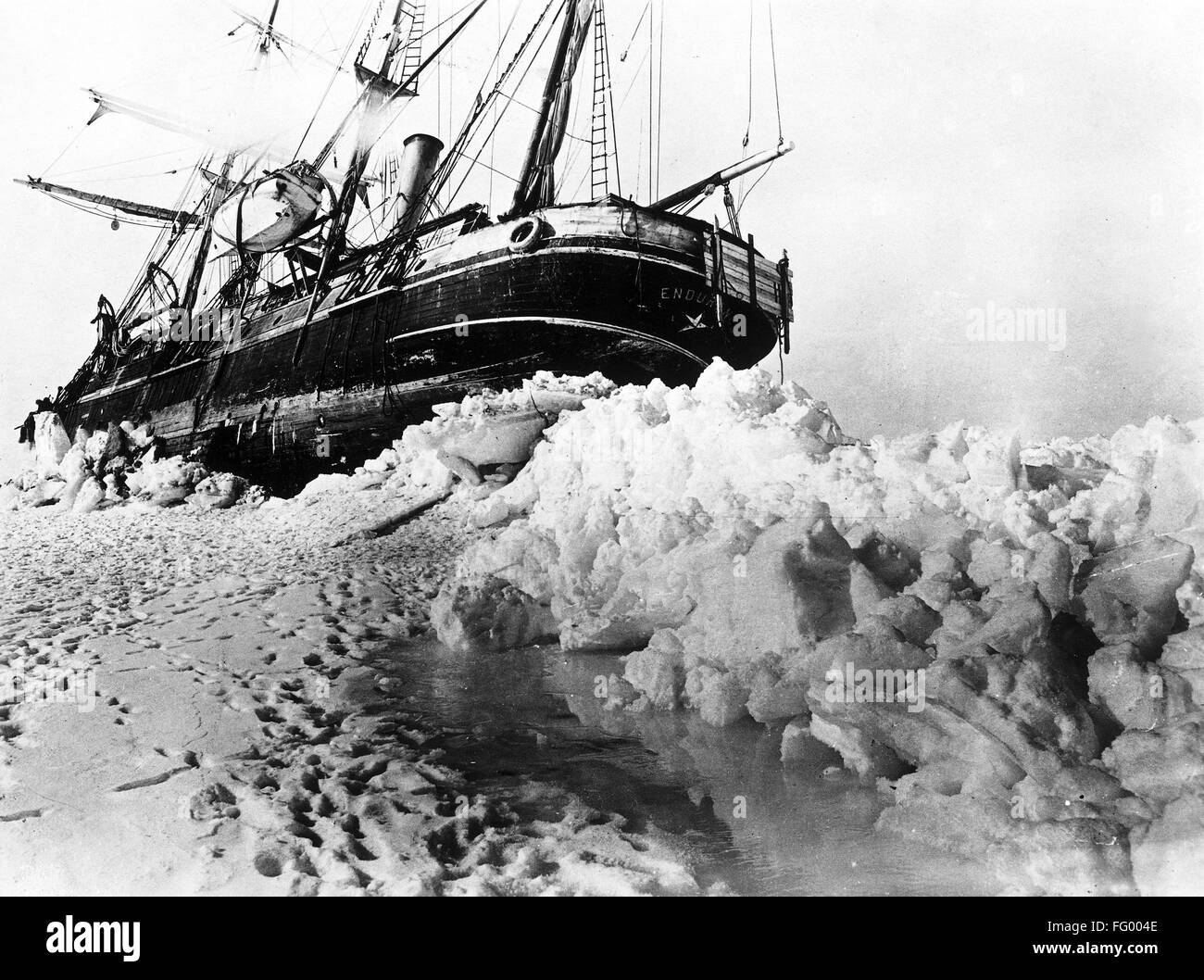SHACKLETON EXPEDITION, 1915. /nShackleton's ship, 'Endurance,' stuck in ...
