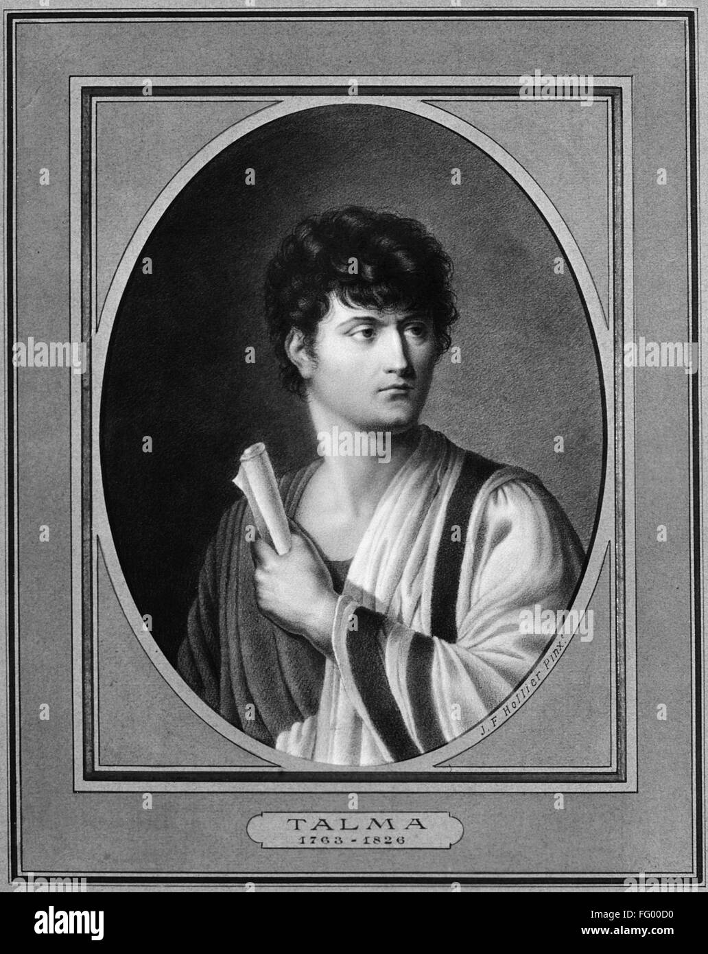 FRANCOIS JOSEPH TALMA /n(1763-1826). French actor. Miniature painting ...